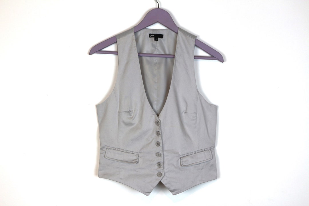 Gray Vest Womens Light Gray Cotton Waistcoat Light Grey Waistcoat ...
