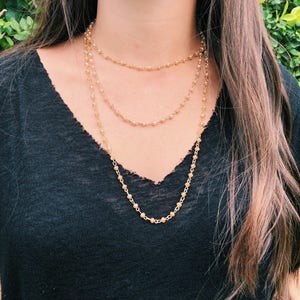 HOBOKEN // Double Wrap Chain Choker / Long Rosary Chain Wrap / Double ...