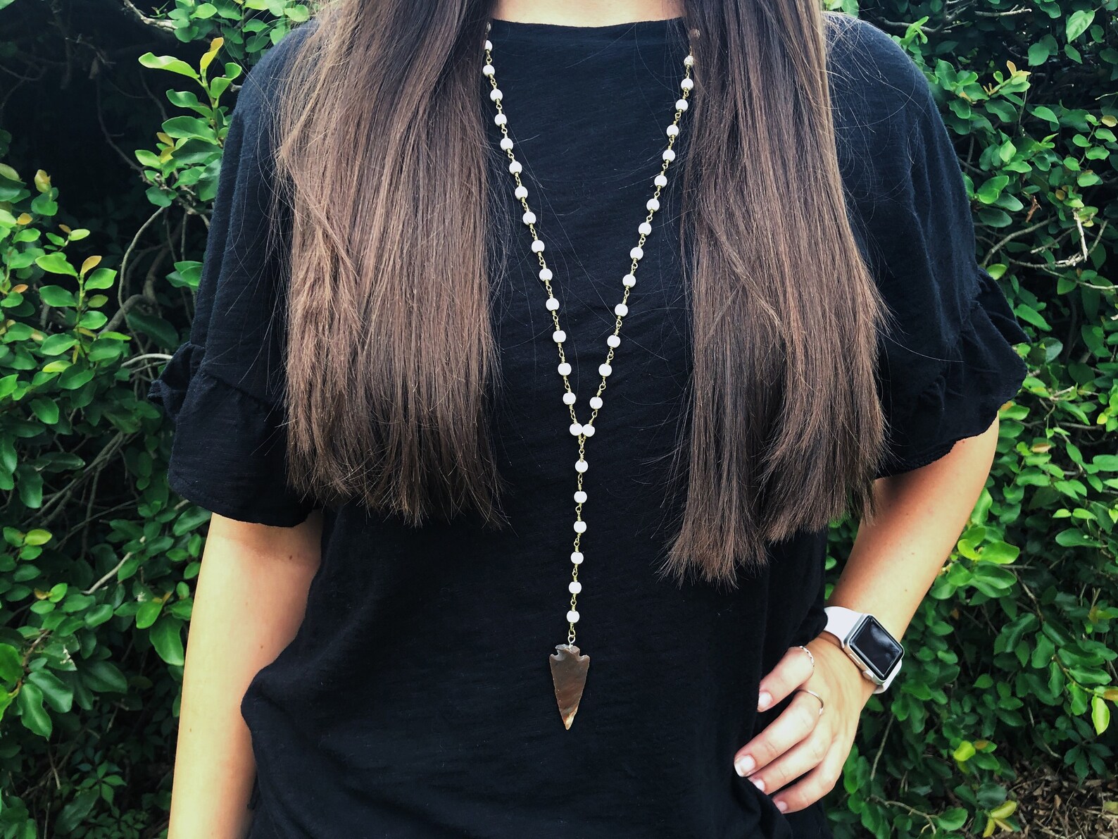 TUSCON // Arrowhead Lariat Chain Necklace / Chain Necklace / - Etsy