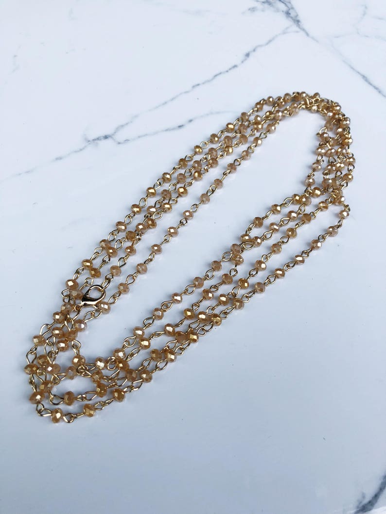 HOBOKEN // Double Wrap Chain Choker / Long Rosary Chain Wrap / Double ...