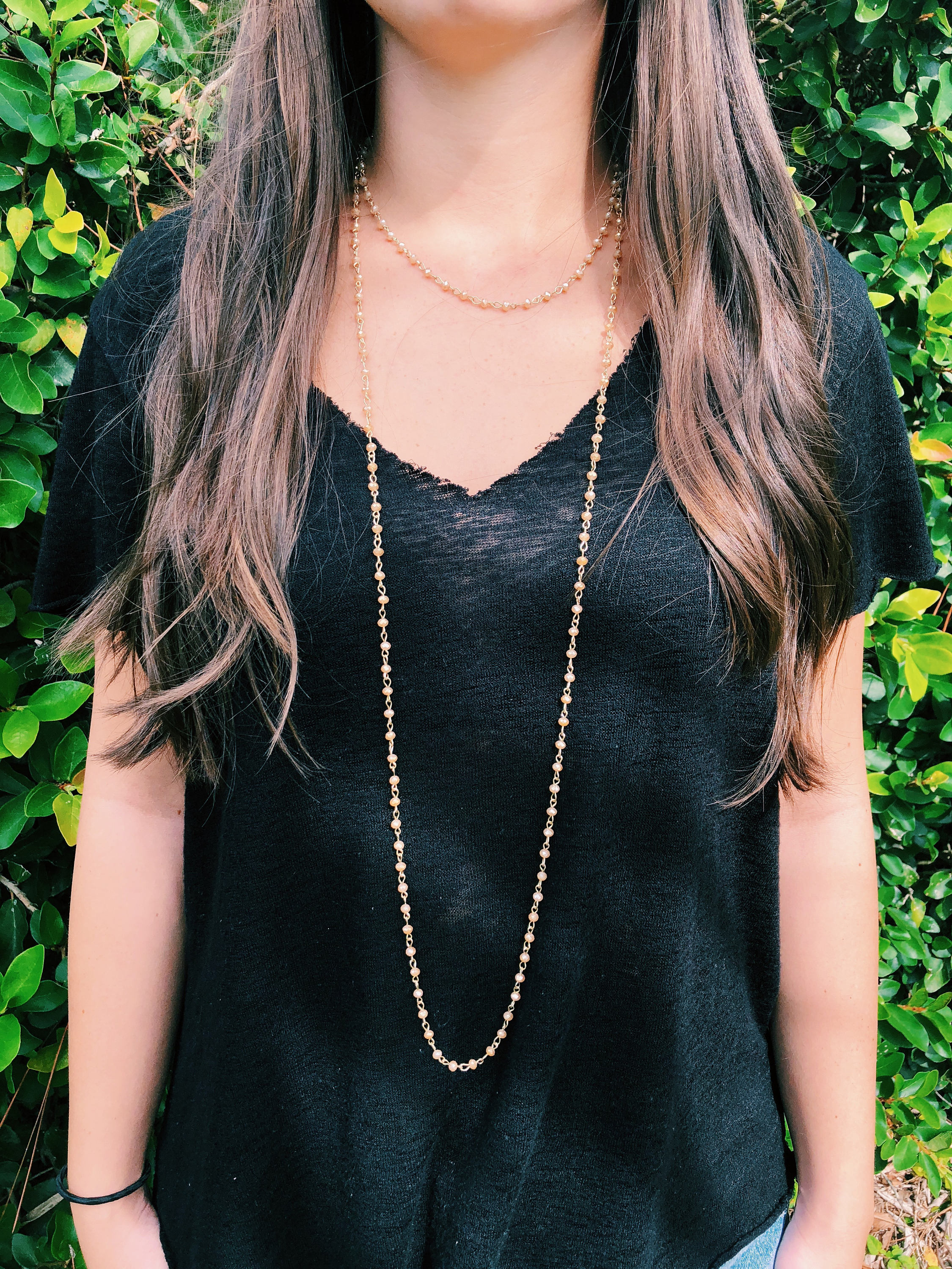 HOBOKEN // Double Wrap Chain Choker / Long Rosary Chain Wrap / Double ...