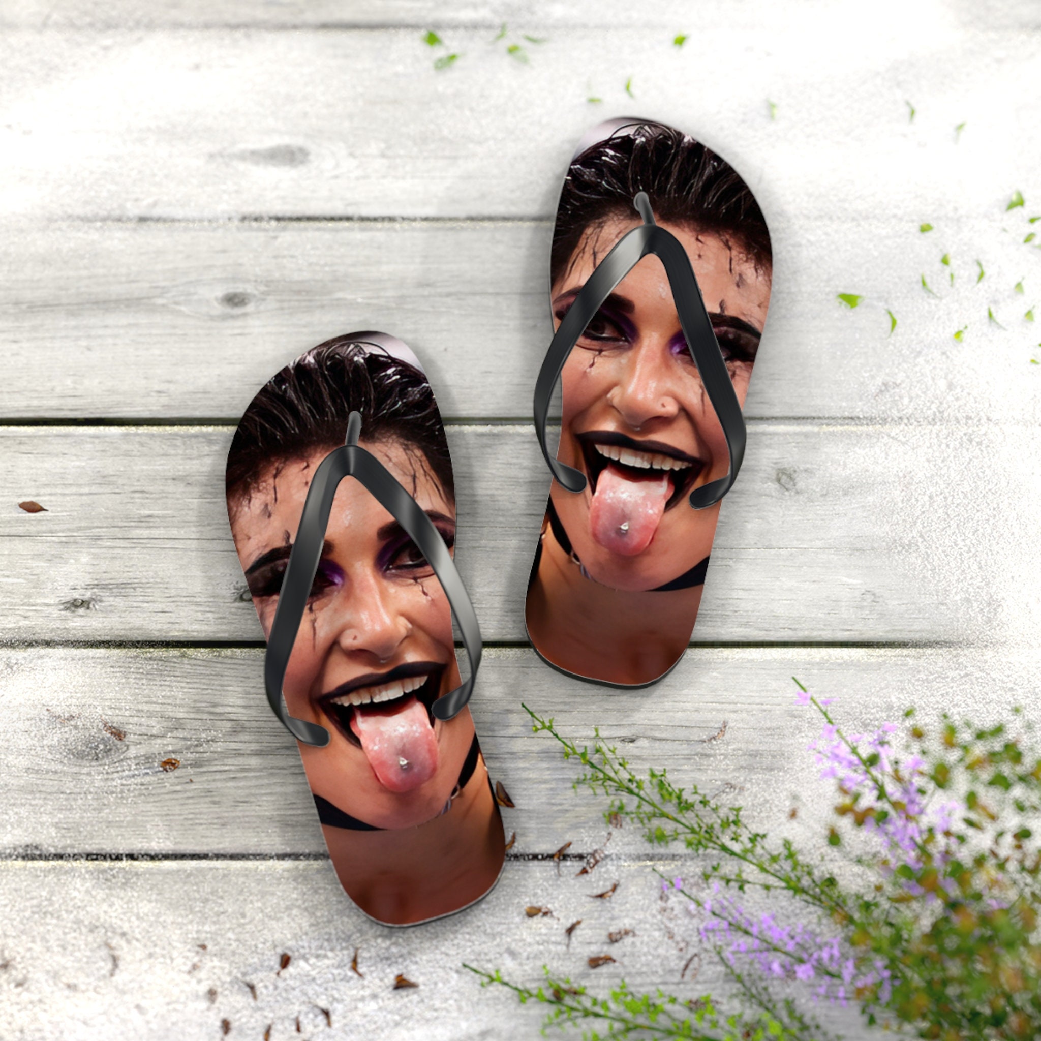 WWE Rhea Ripley Tongue Flip Flops Wrestling Sandels - Etsy