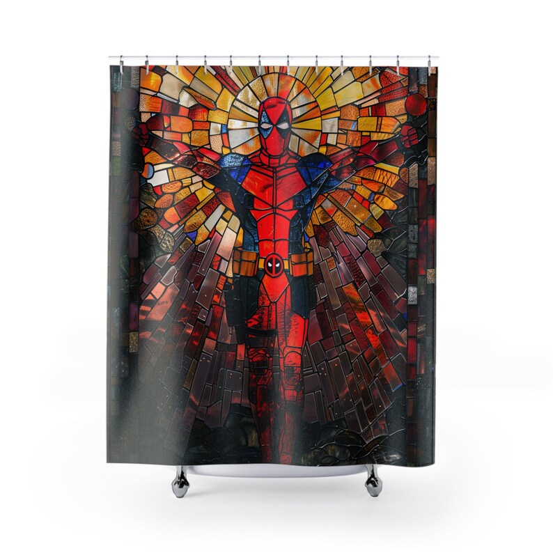 Deadpool Marvel MCU Jesus Shower Curtains - Etsy