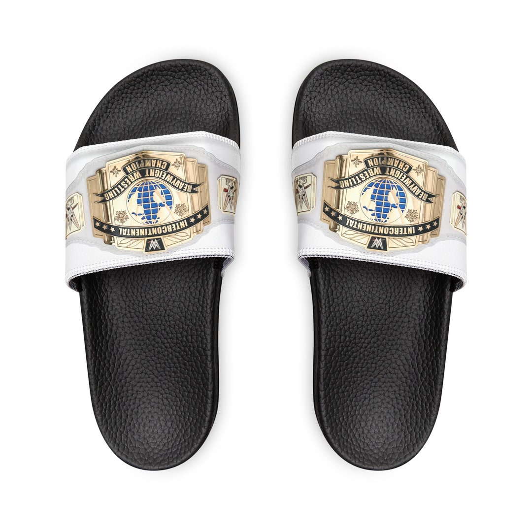 WWF WWE Intercontinental Championship Slide Sandals Shoes - Etsy