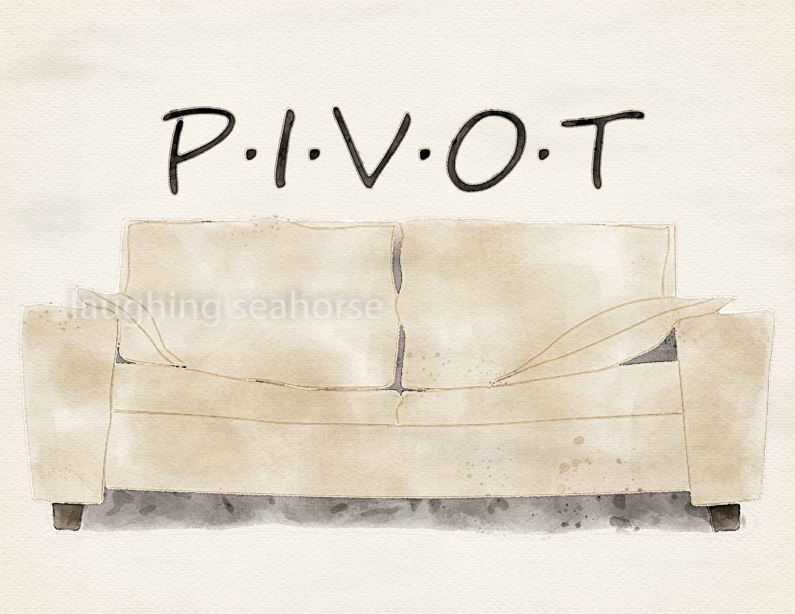 Friends PIVOT! Couch - Watercolor Printable - Etsy