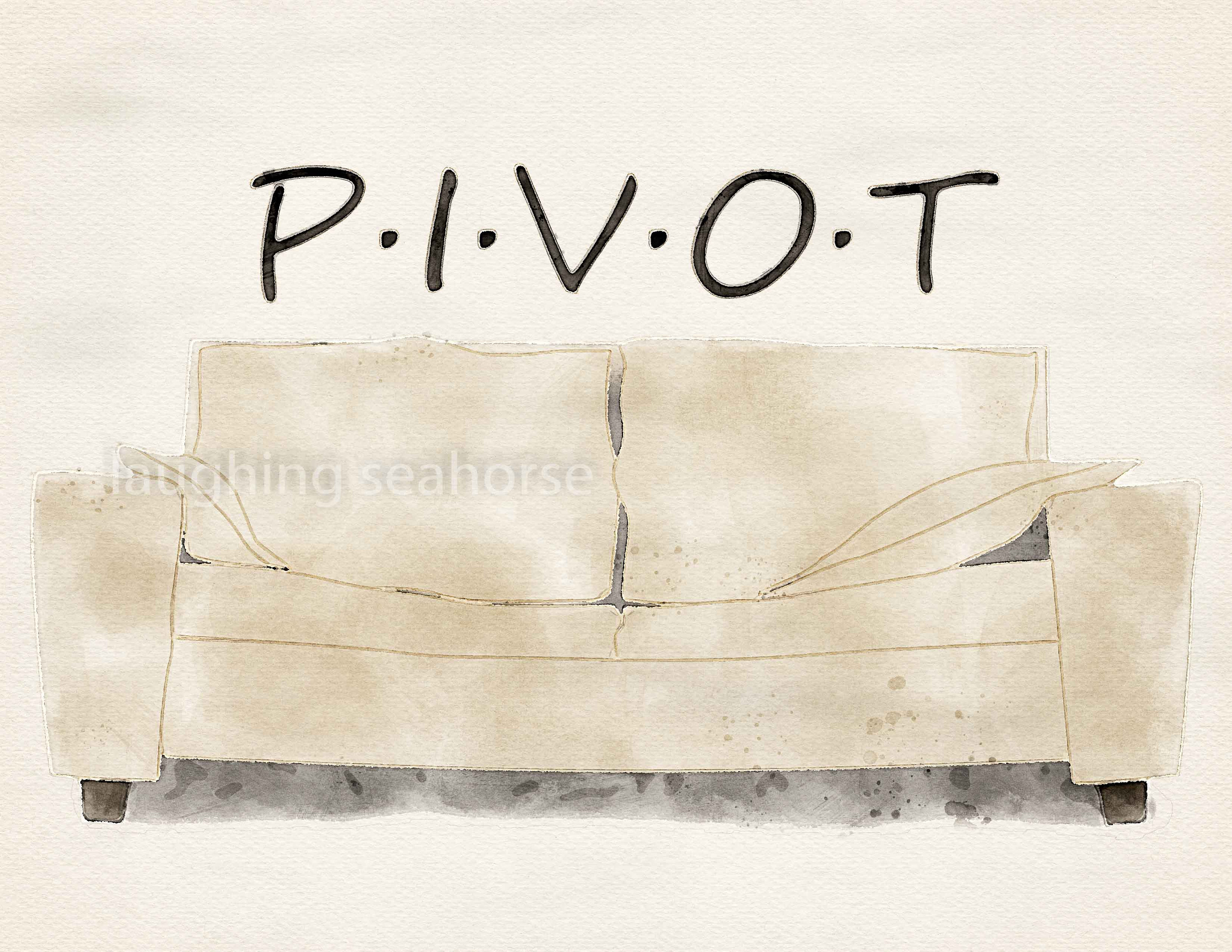 Friends PIVOT! Couch - Watercolor Printable - Etsy