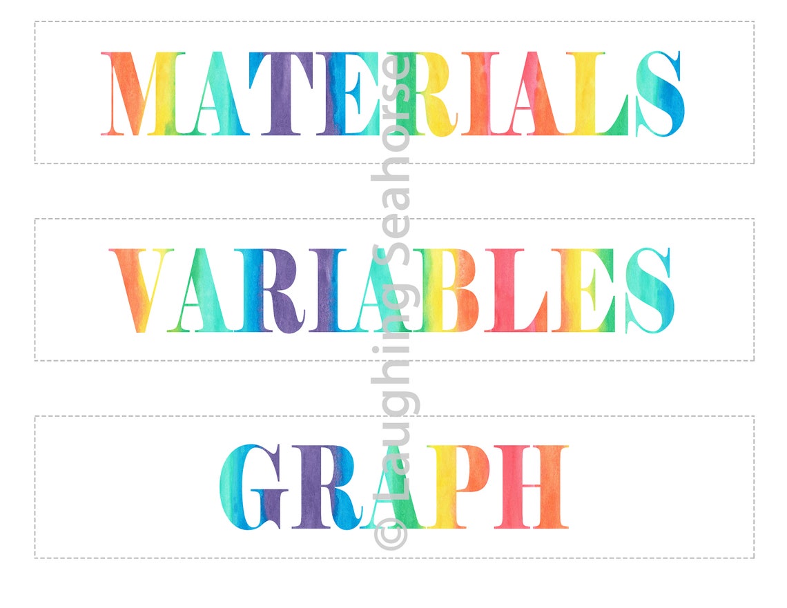 Printable Rainbow Science Project Labels - Etsy