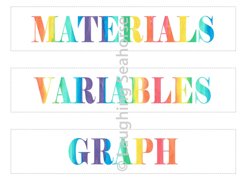 Printable Rainbow Science Project Labels - Etsy