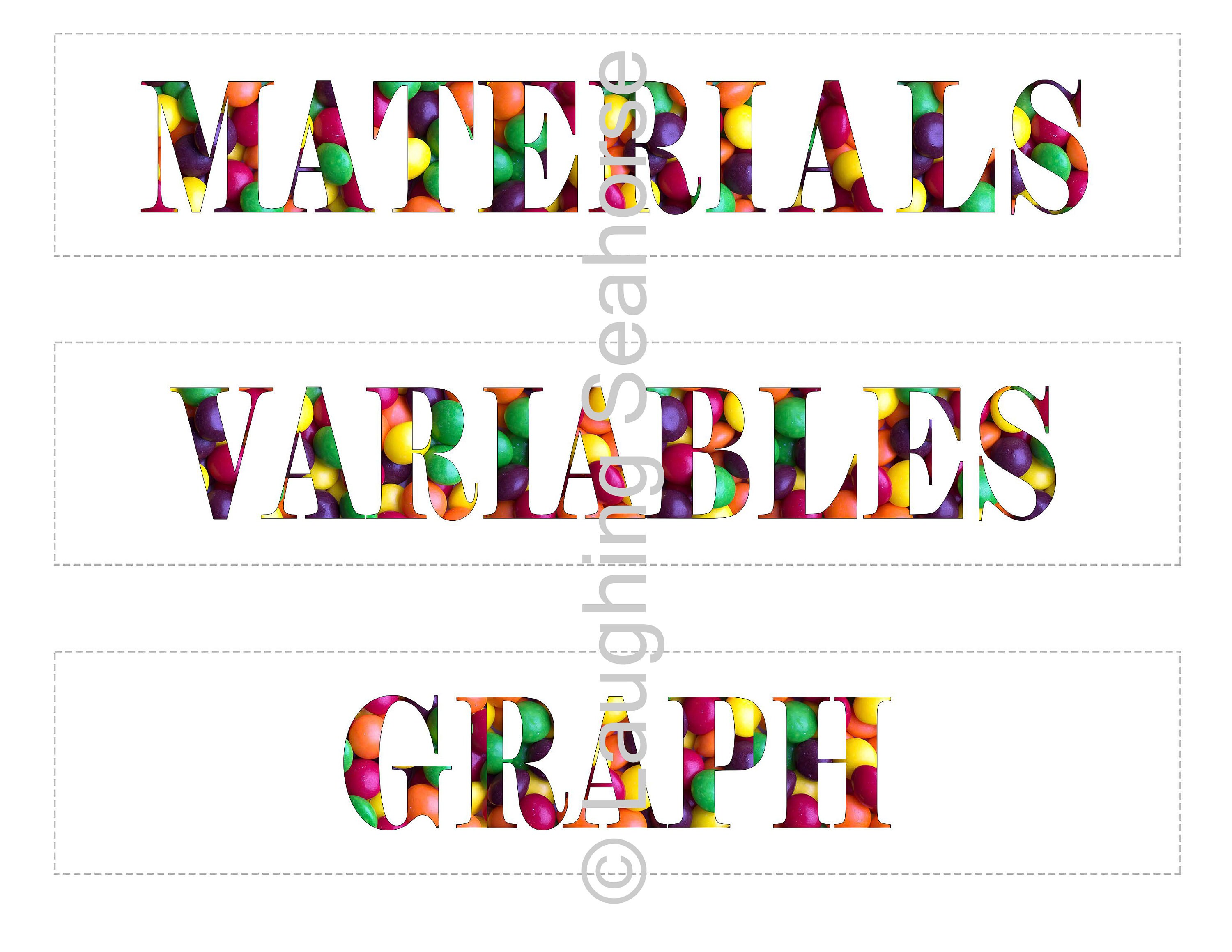 Printable Colorful Candy Pieces Science Project Labels - Etsy