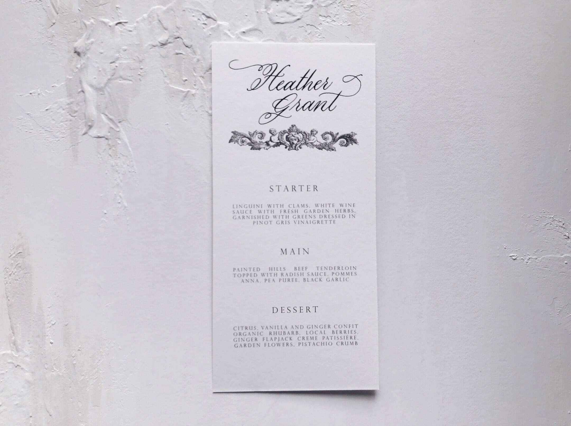 Menu With Calligraphy Name / Handwritten Place Card on Menu - Etsy