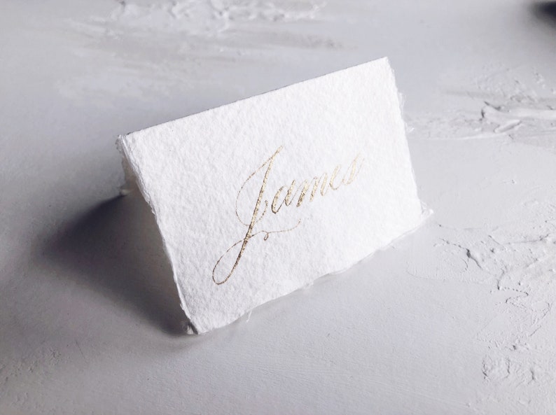 Classic Tented Calligraphy Name Cards / Tented Place Cards on | Etsy