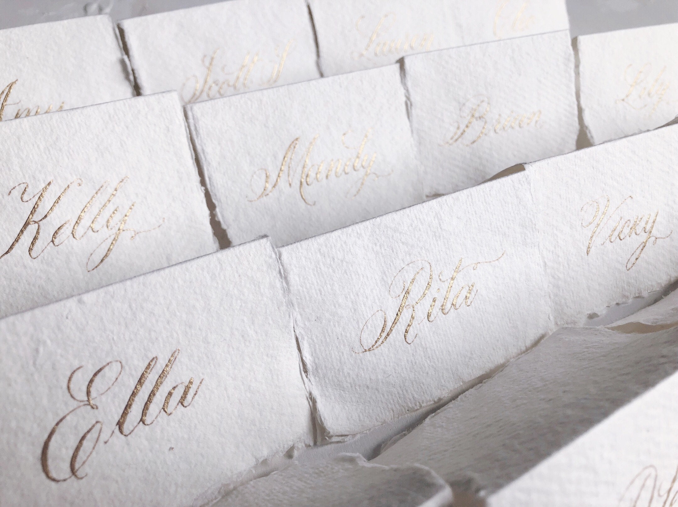 Classic Tented Calligraphy Name Cards / Tented Place Cards on - Etsy
