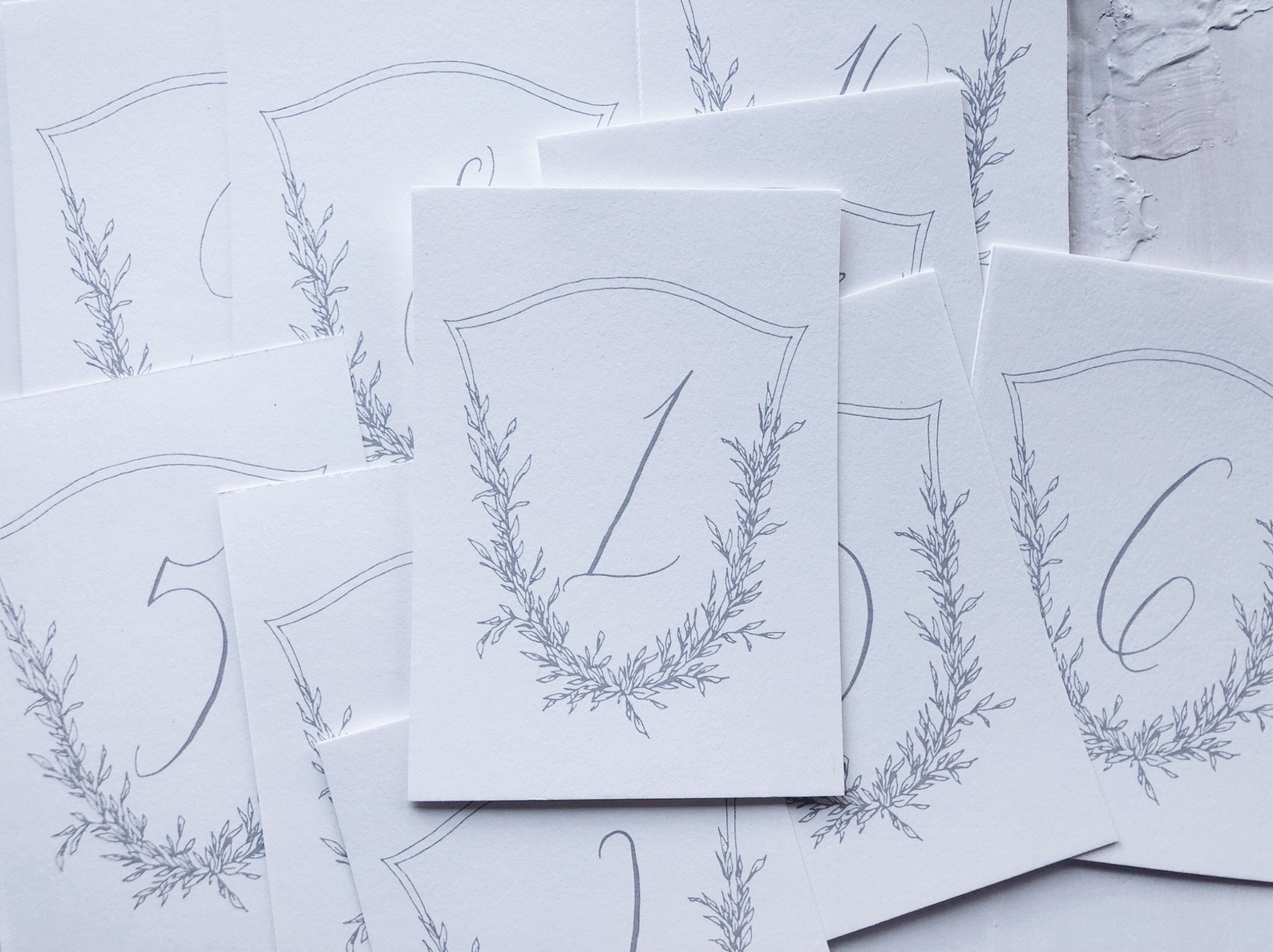 Foliage Table Numbers / Table Number Crest / Calligraphy Table | Etsy