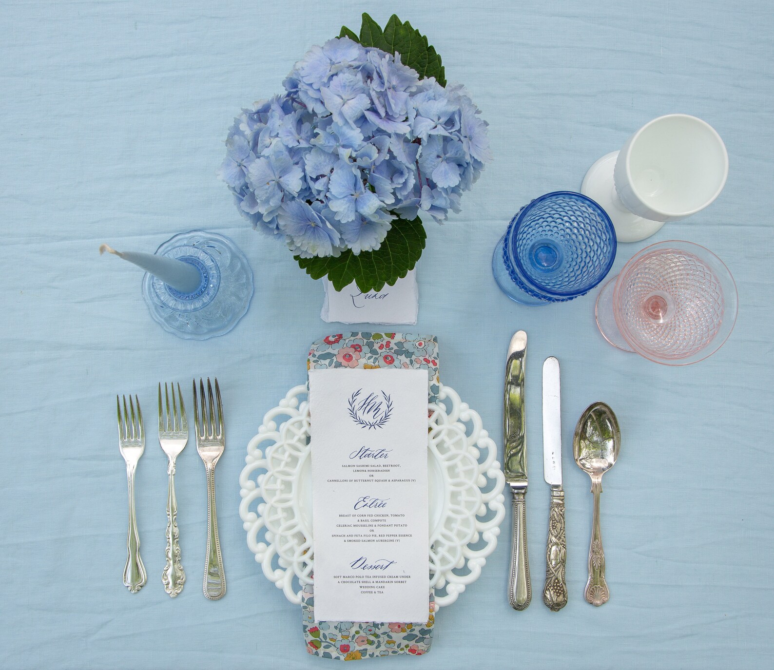 Monogram Menu / Handmade Paper Menu / Handwritten Calligraphy - Etsy