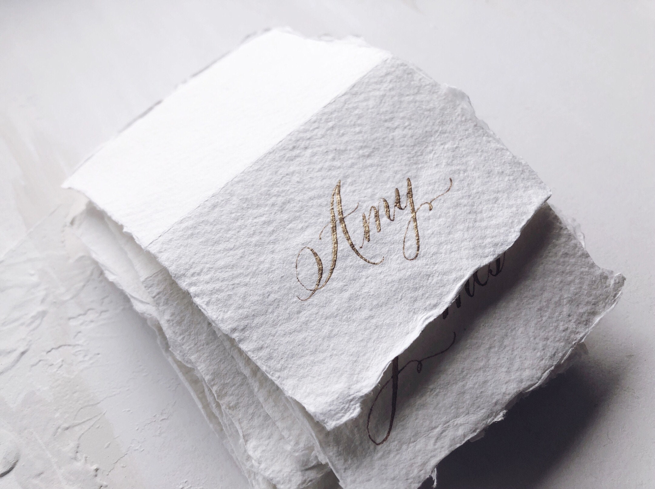 Classic Tented Calligraphy Name Cards / Tented Place Cards on - Etsy
