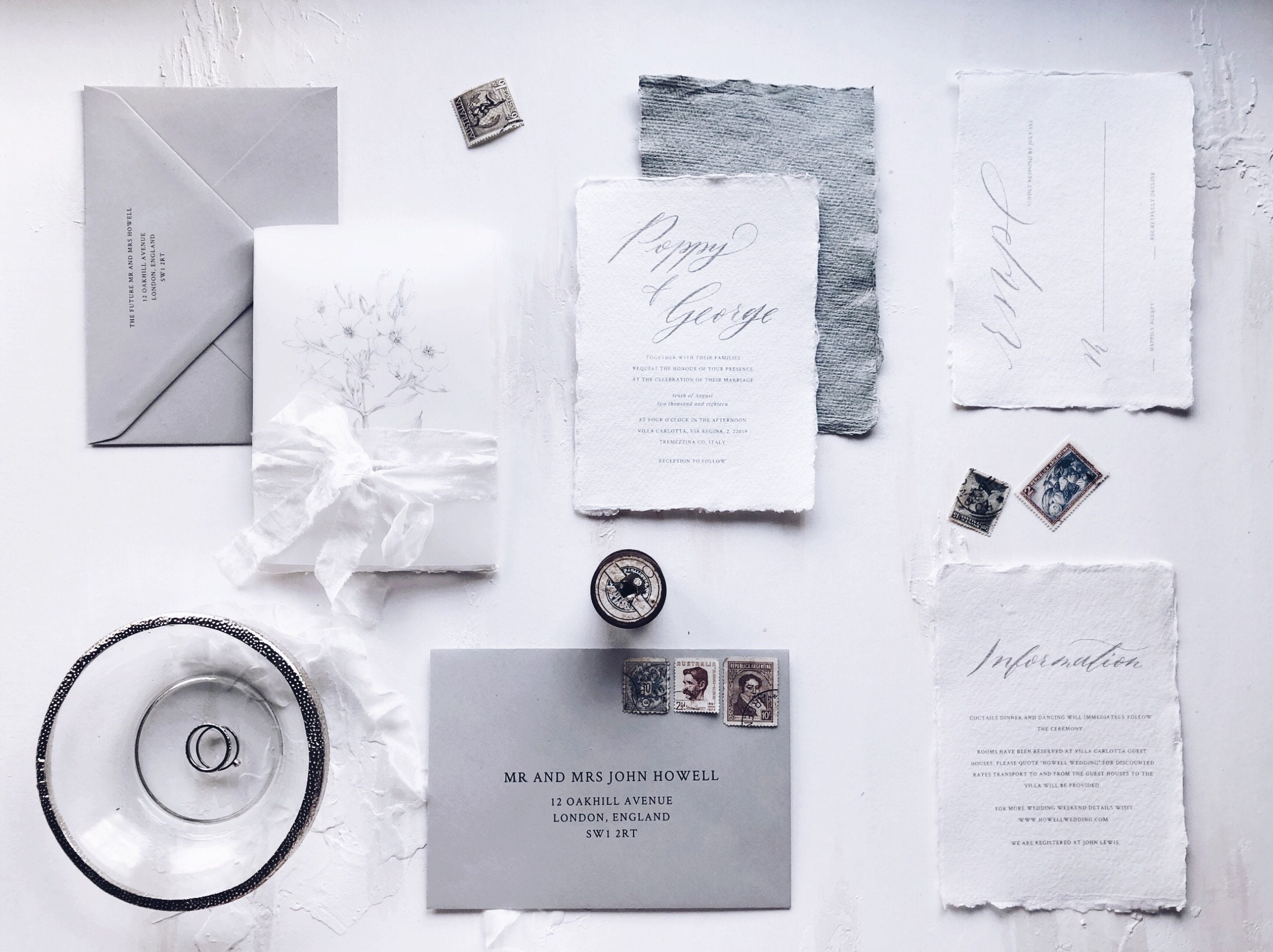 Calligraphy 3-piece Suite on Handmade Paper - Etsy