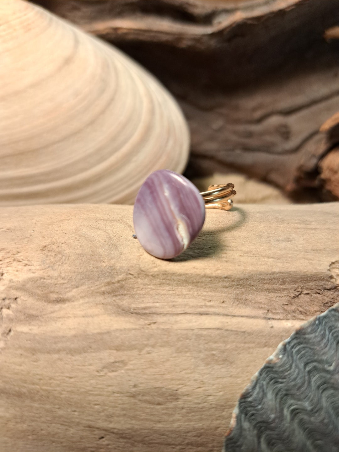 Adjustable Clam Shell Ring - Etsy