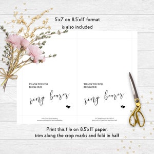 Thank You Card Wedding Printable, Ring Security, Ring Bearer Thank You ...