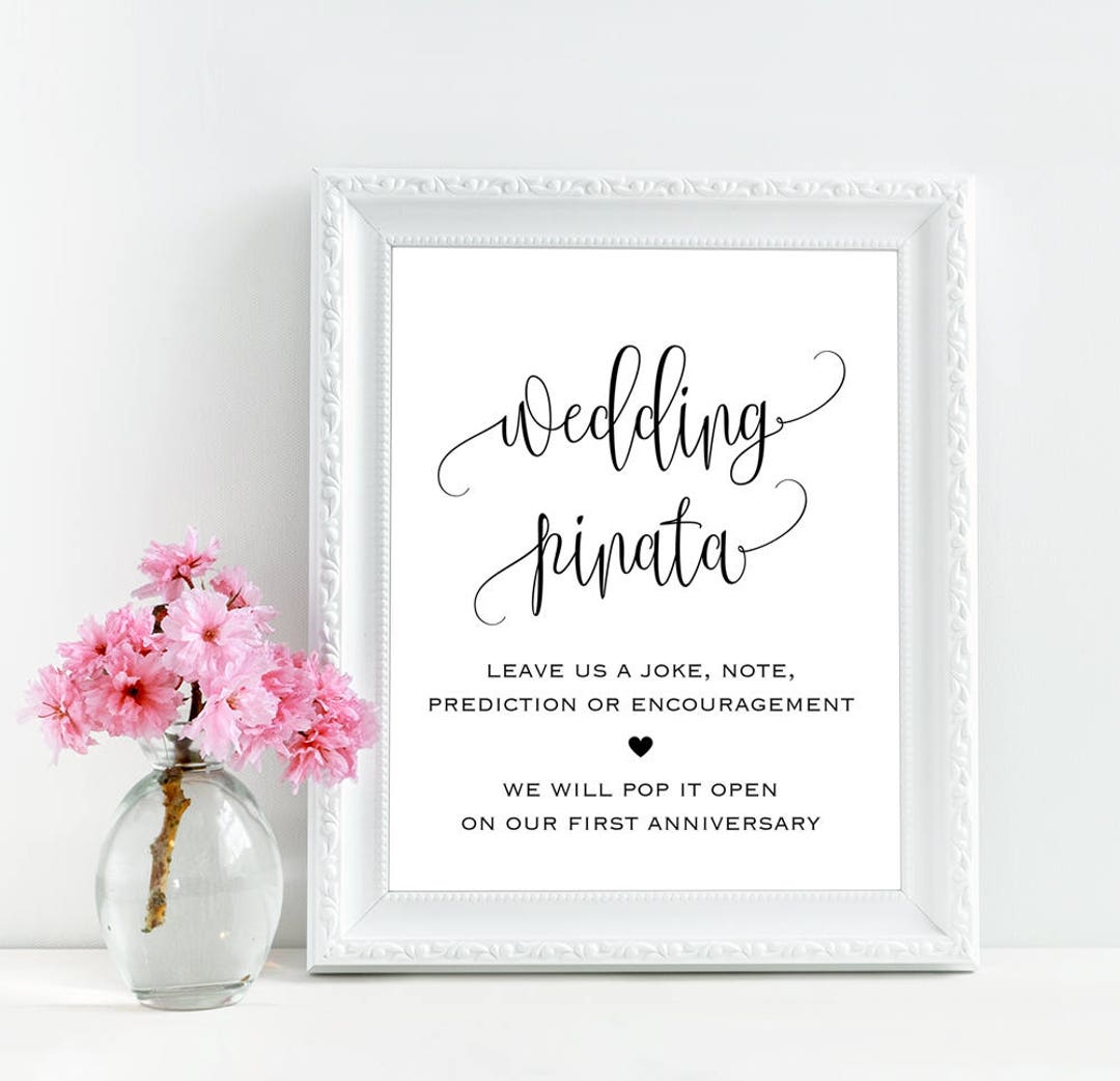 Wedding Pinata Sign, Wedding Pinata Guest Book Sign, Pinata Wedding ...