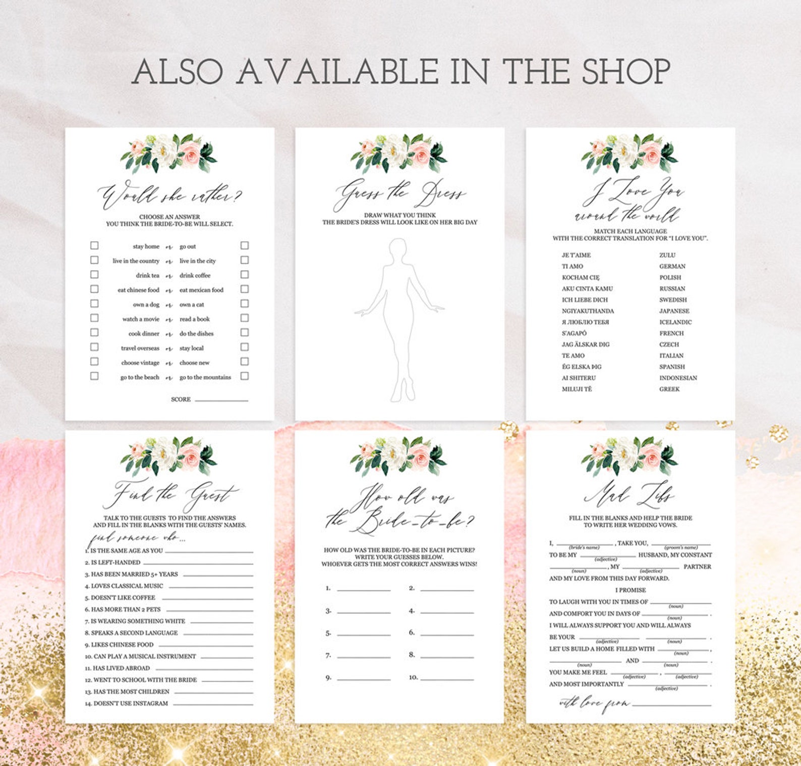 How Old Was the Bride Bridal Shower Game Printable Bridal | Etsy