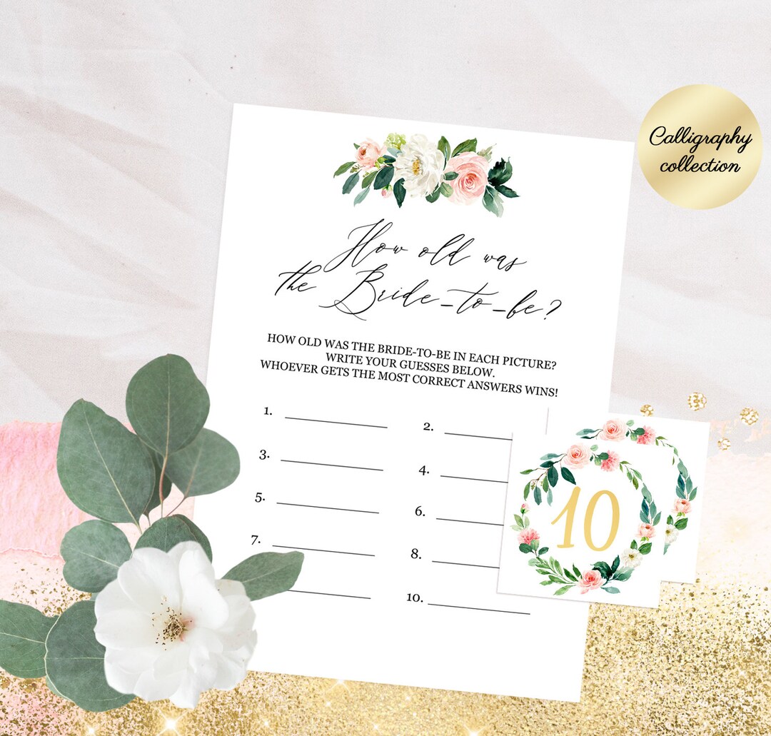 How Old Was the Bride Bridal Shower Game Printable Bridal - Etsy