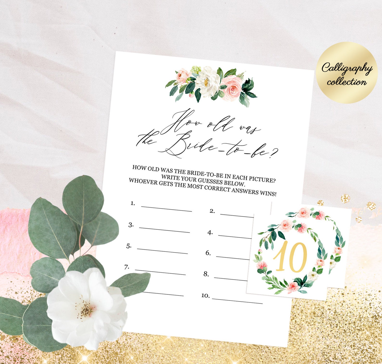 How Old Was the Bride Bridal Shower Game Printable Bridal | Etsy