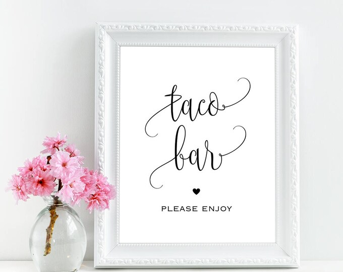 Taco Bar Sign Taco Party Sign Taco Bar Party Sign Wedding - Etsy
