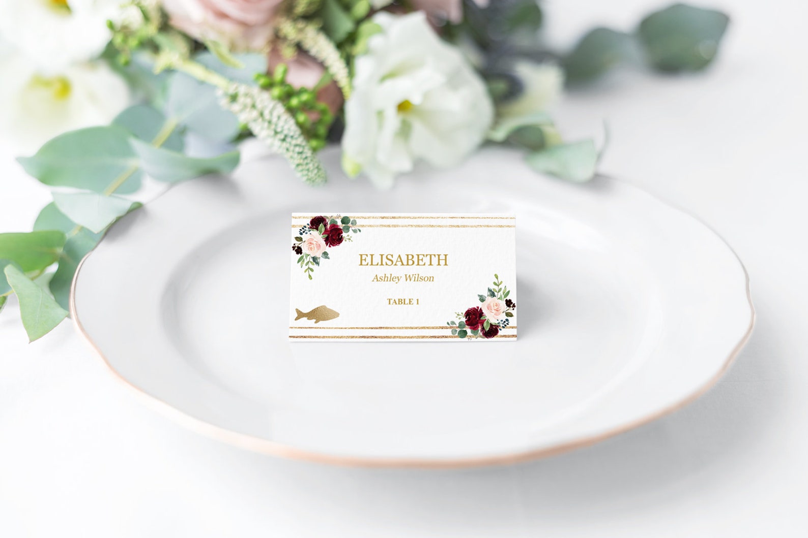 Wedding Place Cards With Meal Choice Template Editable - Etsy