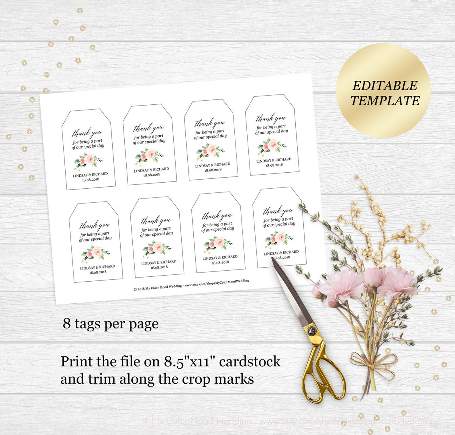 Favor Tags Template Editable Printable Favor Tags Baby | Etsy