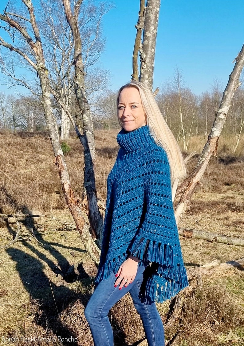 US & NL Crochet Pattern Amalia Poncho by Annah Haakt - Etsy
