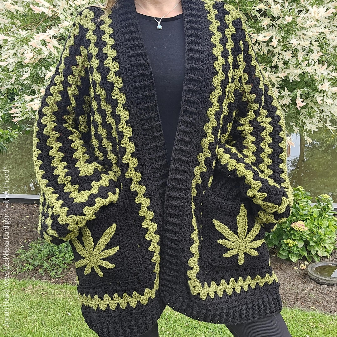US & NL Crochet Pattern Weed Leaf Hexa Cardi *without Hood* by Annah ...