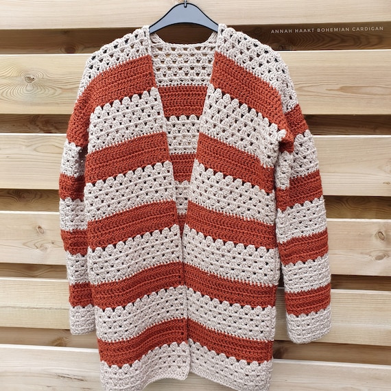 US & NL Crochet Pattern Bohemian Cardigan / Ibiza Boho Style | Etsy
