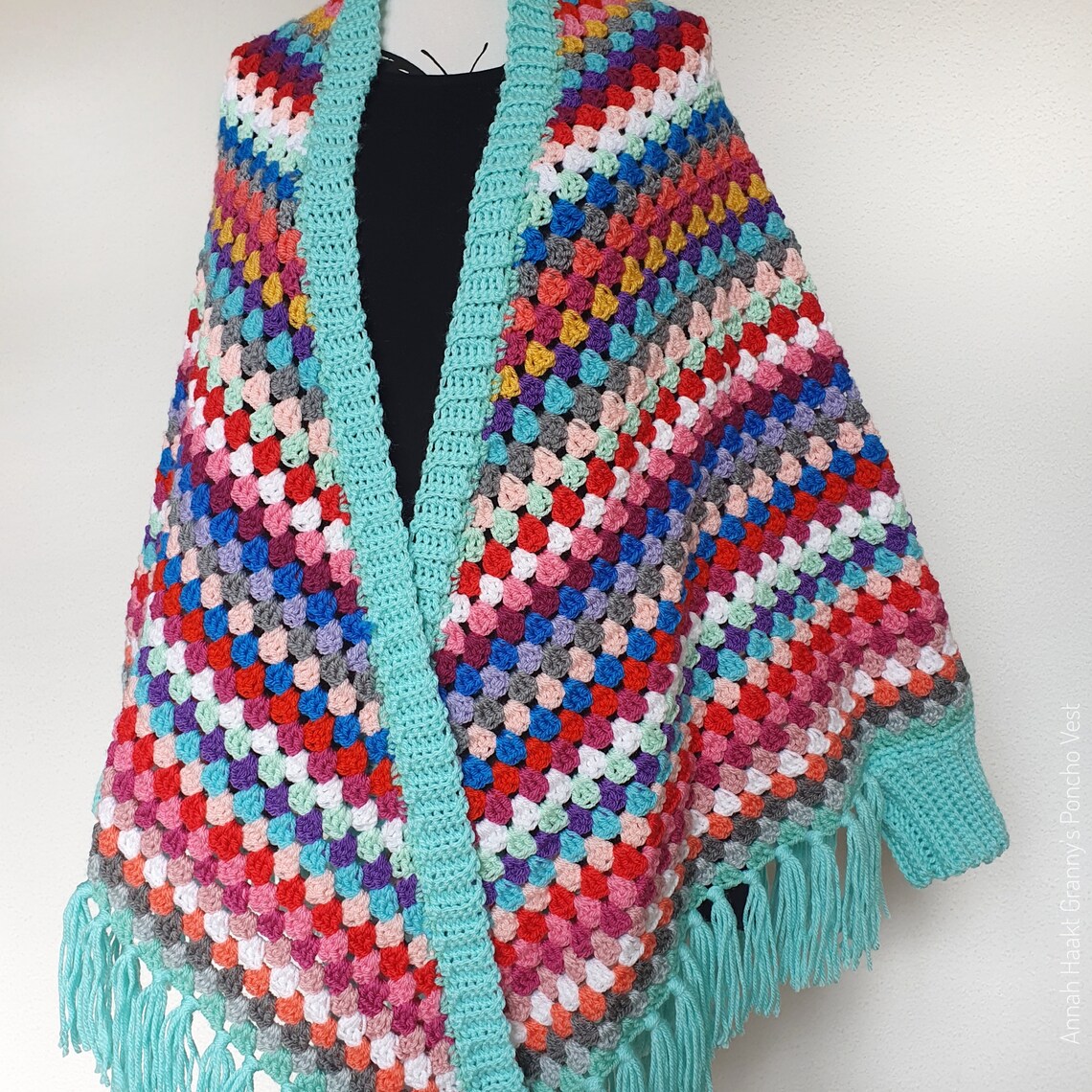US & NL Crochet Pattern Granny's Poncho Vest Ibiza Boho | Etsy