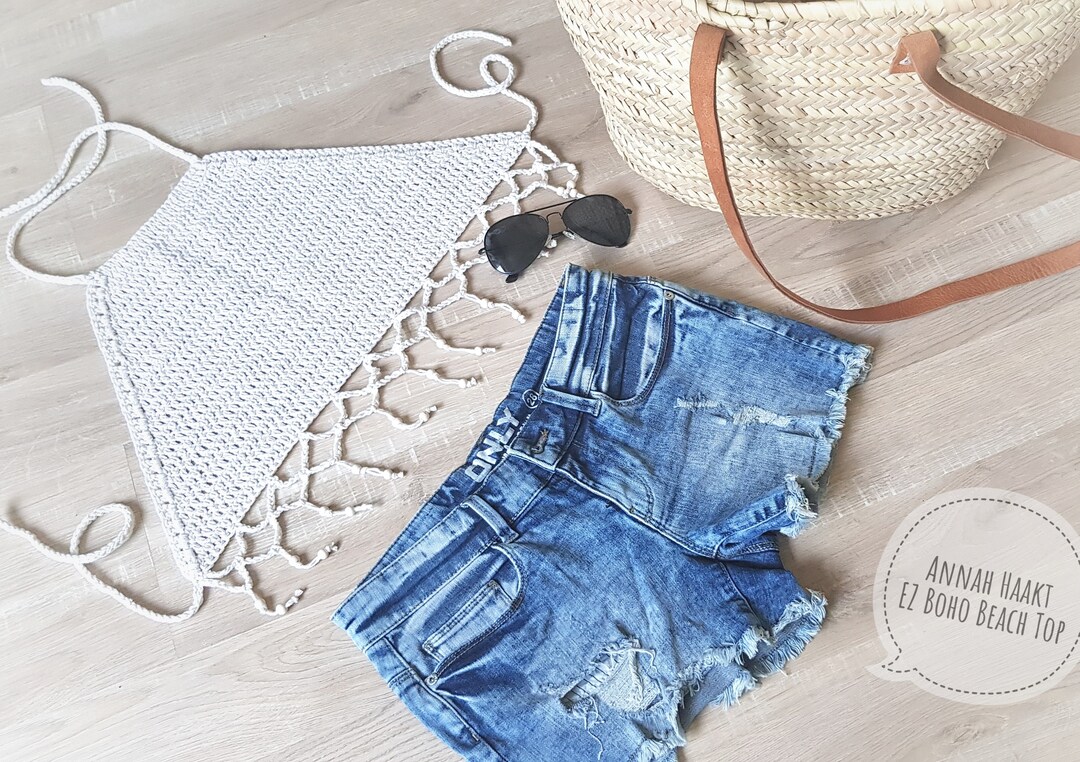 US & NL Crochet Pattern Boho Beach Top by Annah Haakt / Crocheted ...