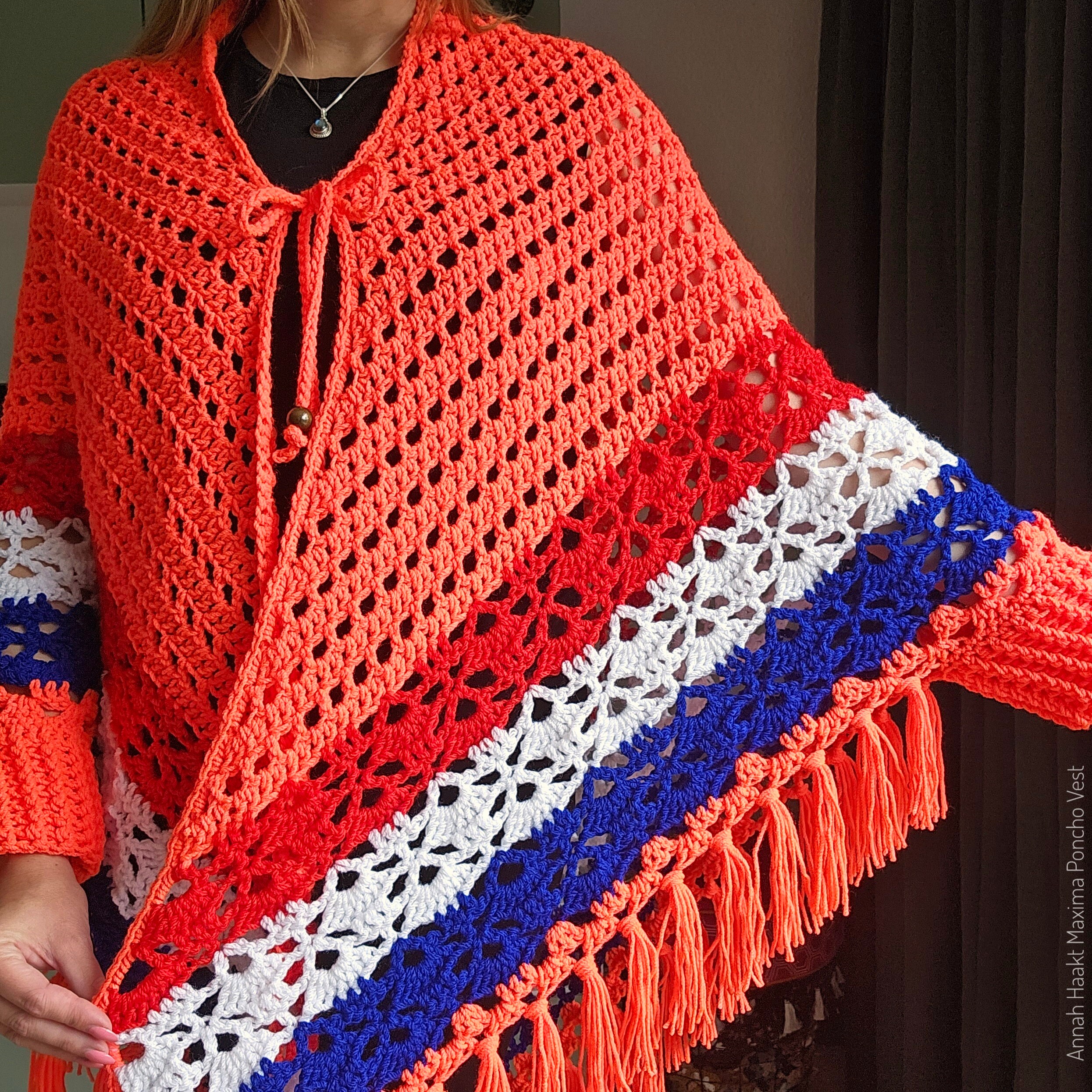 US & NL Crochet Pattern Maxima Poncho Vest | Shawl With Optional ...