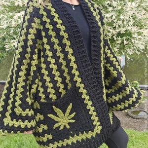 US & NL Crochet Pattern Weed Leaf Hexa Cardi *without Hood* by Annah ...