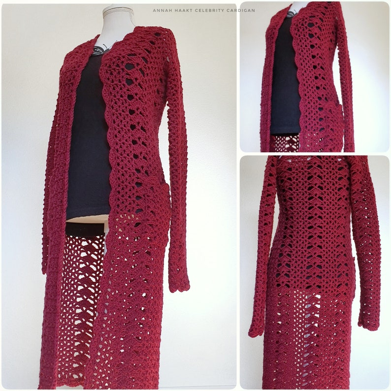 US & NL Crochet Pattern Celebrity Cardigan as Seen in the | Etsy