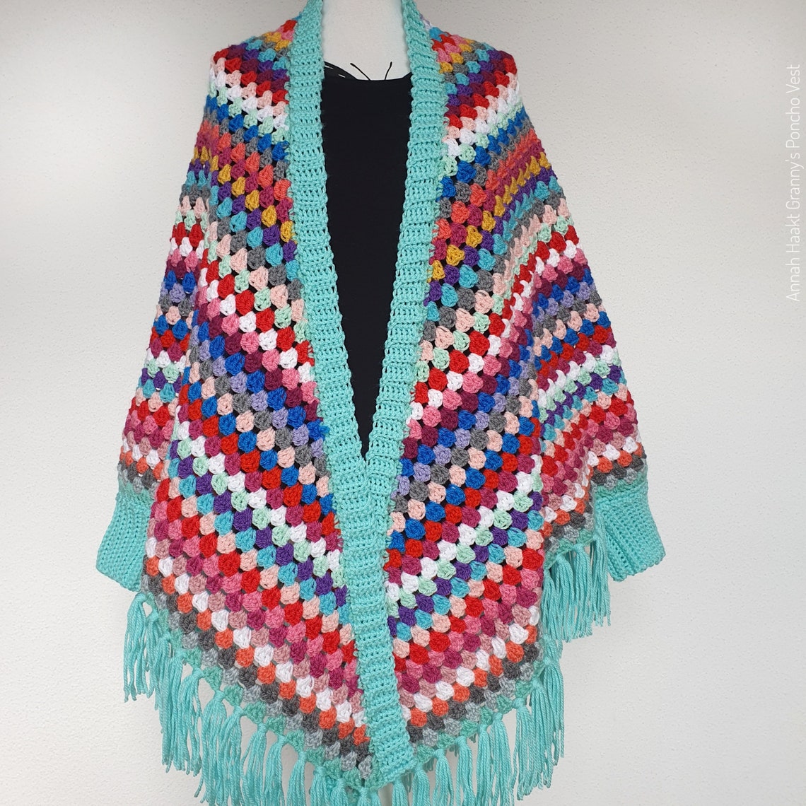 US & NL Crochet Pattern Granny's Poncho Vest Ibiza Boho | Etsy