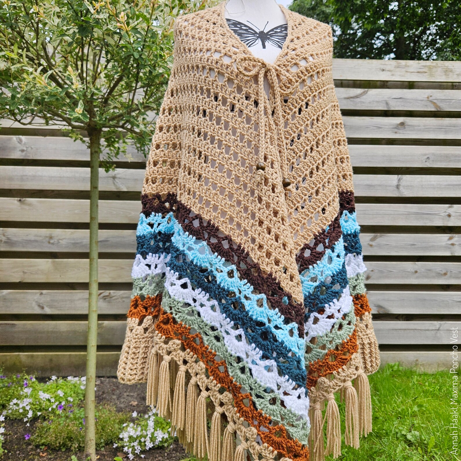 US & NL Crochet Pattern Maxima Poncho Vest | Shawl With Optional ...