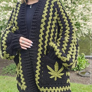 US & NL Crochet Pattern Weed Leaf Hexa Cardi *without Hood* by Annah ...