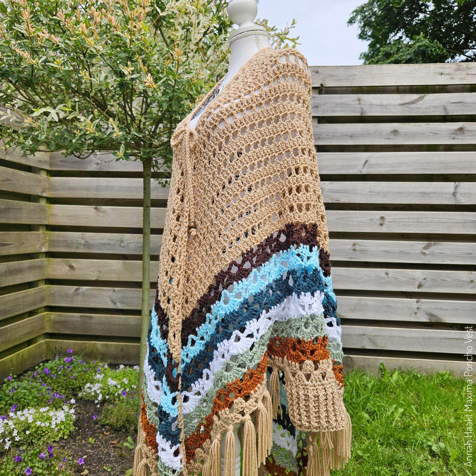 US & NL Crochet Pattern Maxima Poncho Vest | Shawl With Optional ...