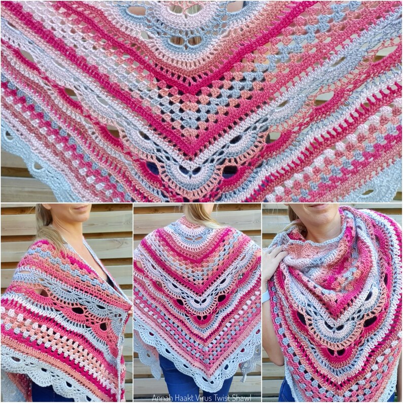 US & NL Crochet Pattern Virus Twist Shawl by Annah Haakt - Etsy