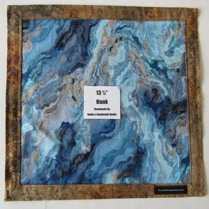 EDC Hank Ocean Topography Shades of Blue and Brown Men's Handkerchief ...