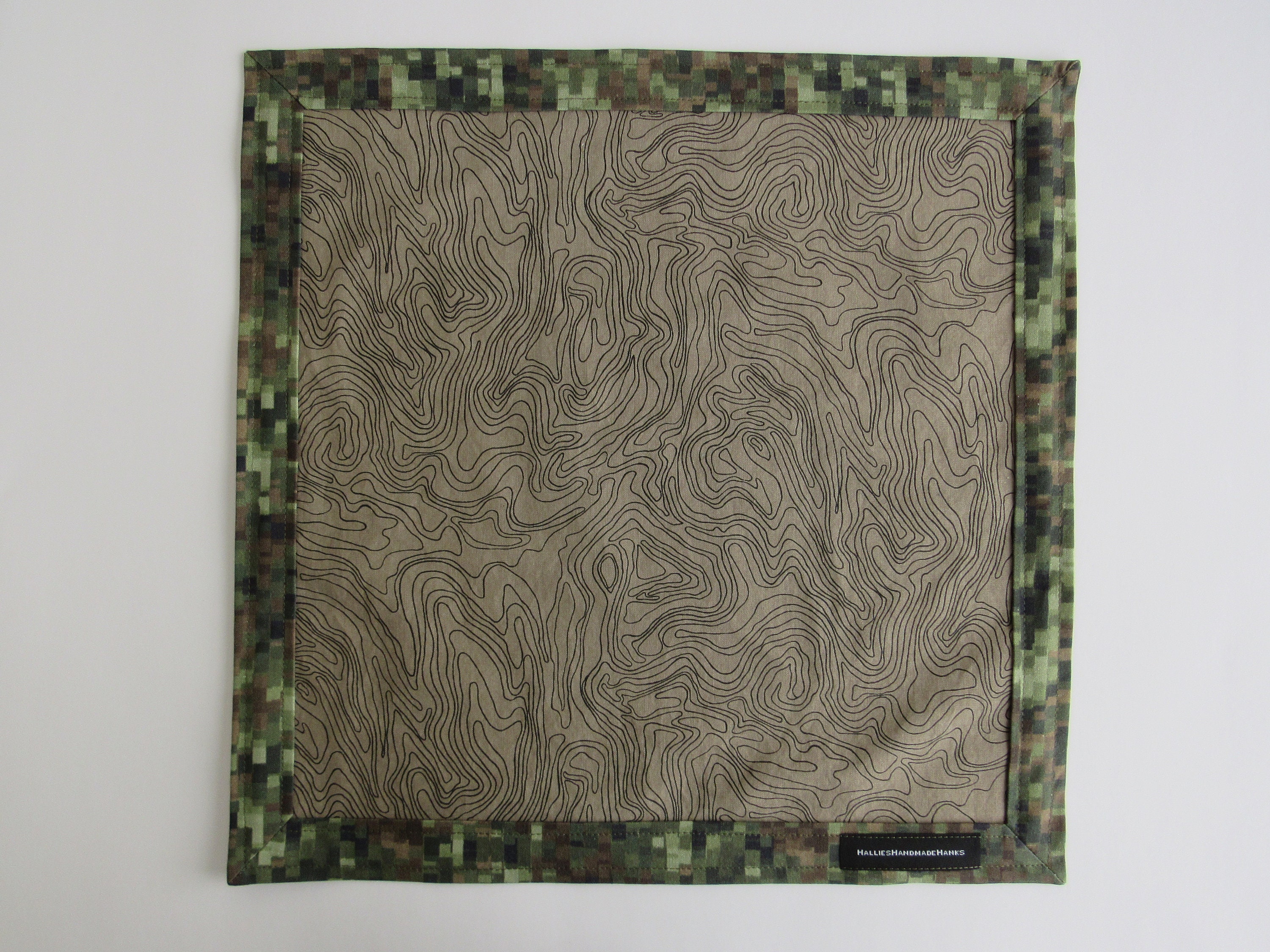 EDC Hank Topography Themed Hank Men's Handkerchief | Etsy