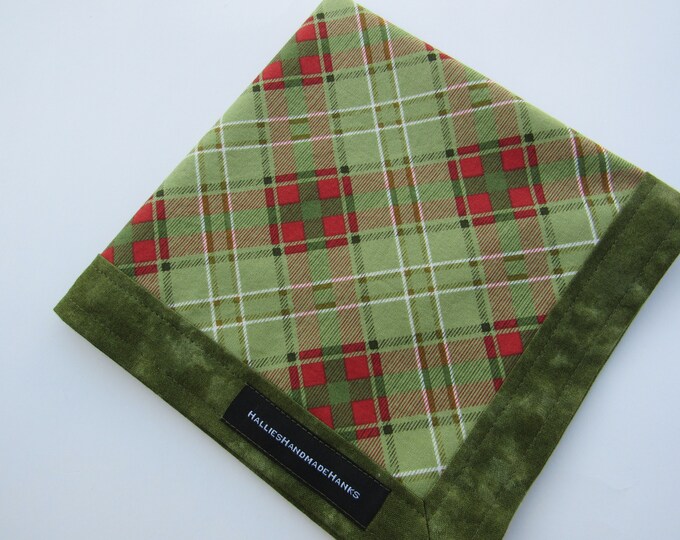 EDC Hank Green and Red Plaid Hank Holiday Handkerchief Gift for Him ...