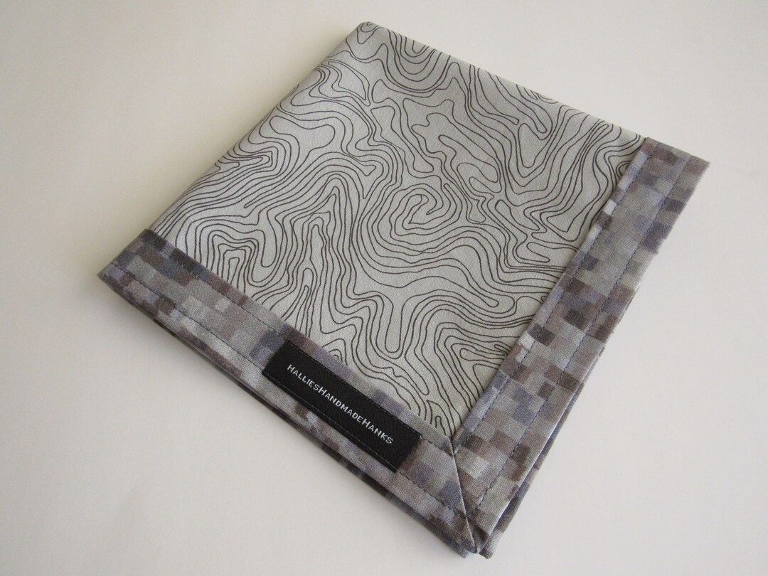 EDC Hank Topography Themed Hank Men's Handkerchief Women's Handkerchief ...