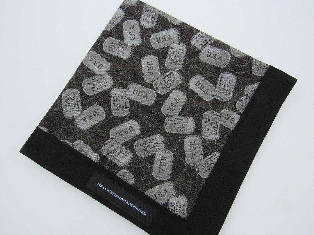 USA Dog Tags EDC Hank Gift for Veteran Men's Handkerchief Women's ...