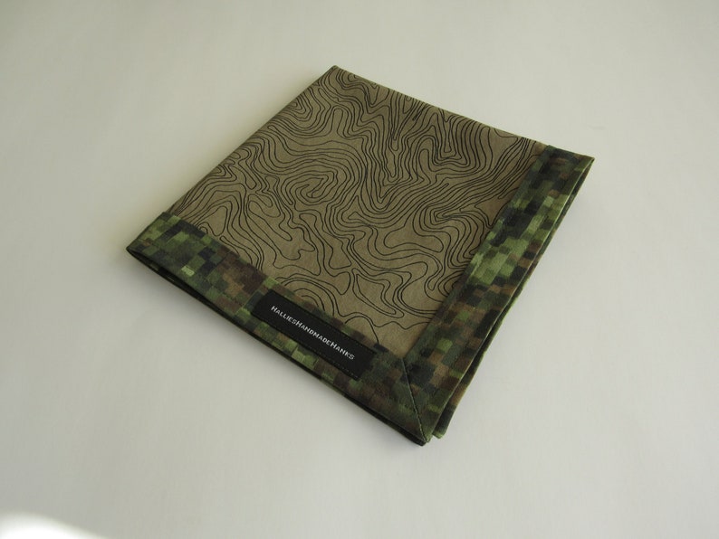 EDC Hank Topography Themed Hank Men's Handkerchief | Etsy