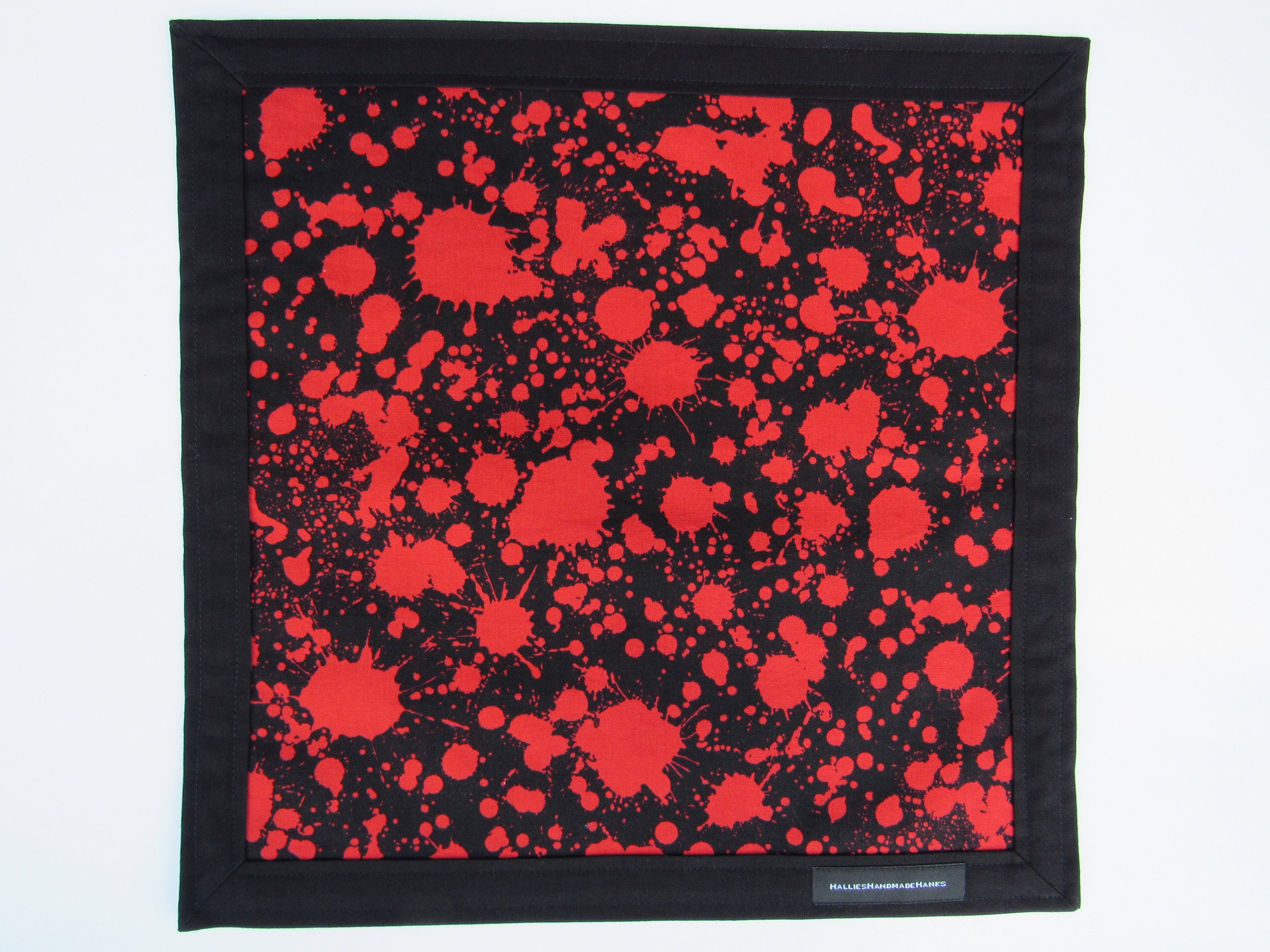 EDC Hank Red and Black Splatters Men's Handkerchief - Etsy