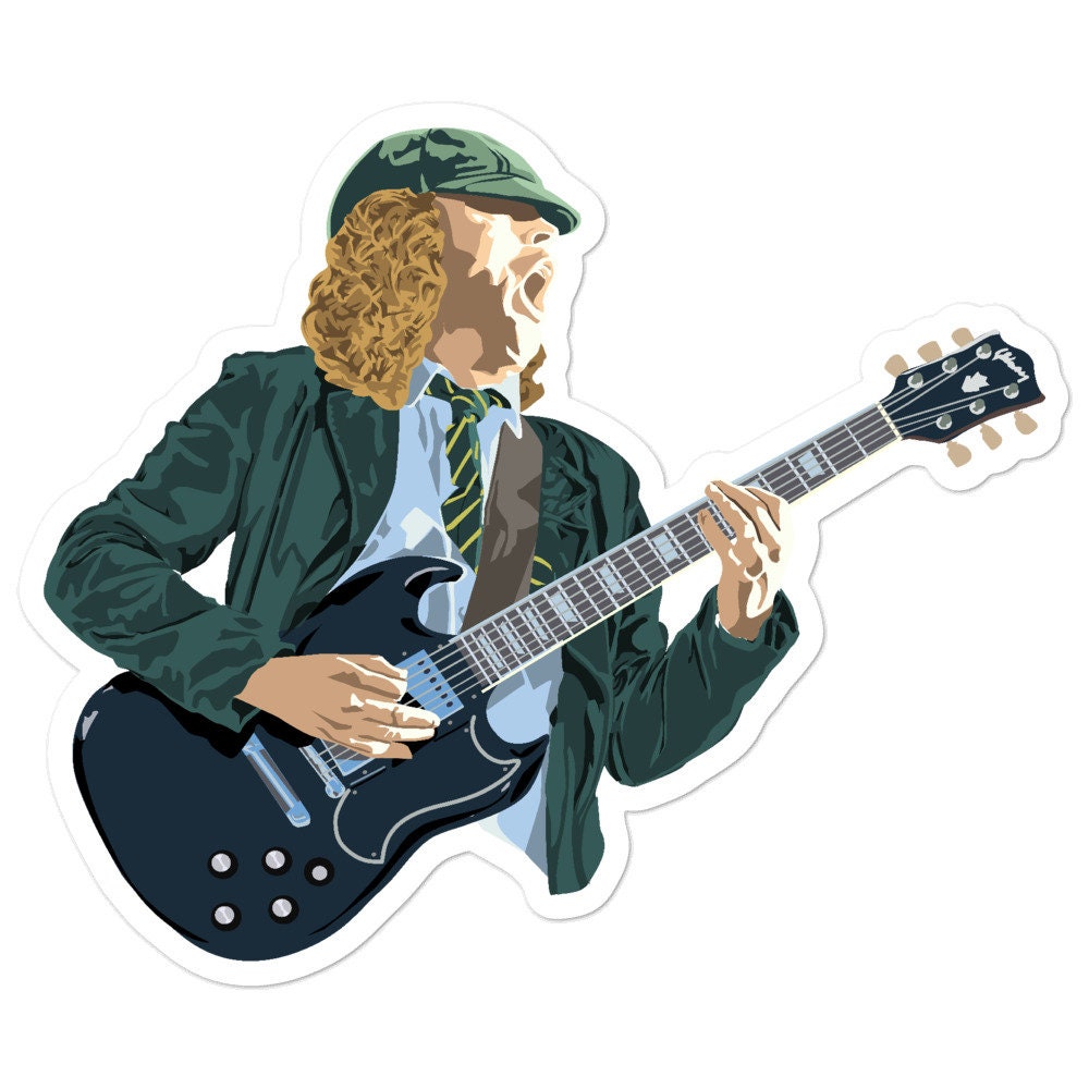 AC-DC Angus Young Heavy Metal Die Cut Vinyl Decal Sticker - Etsy